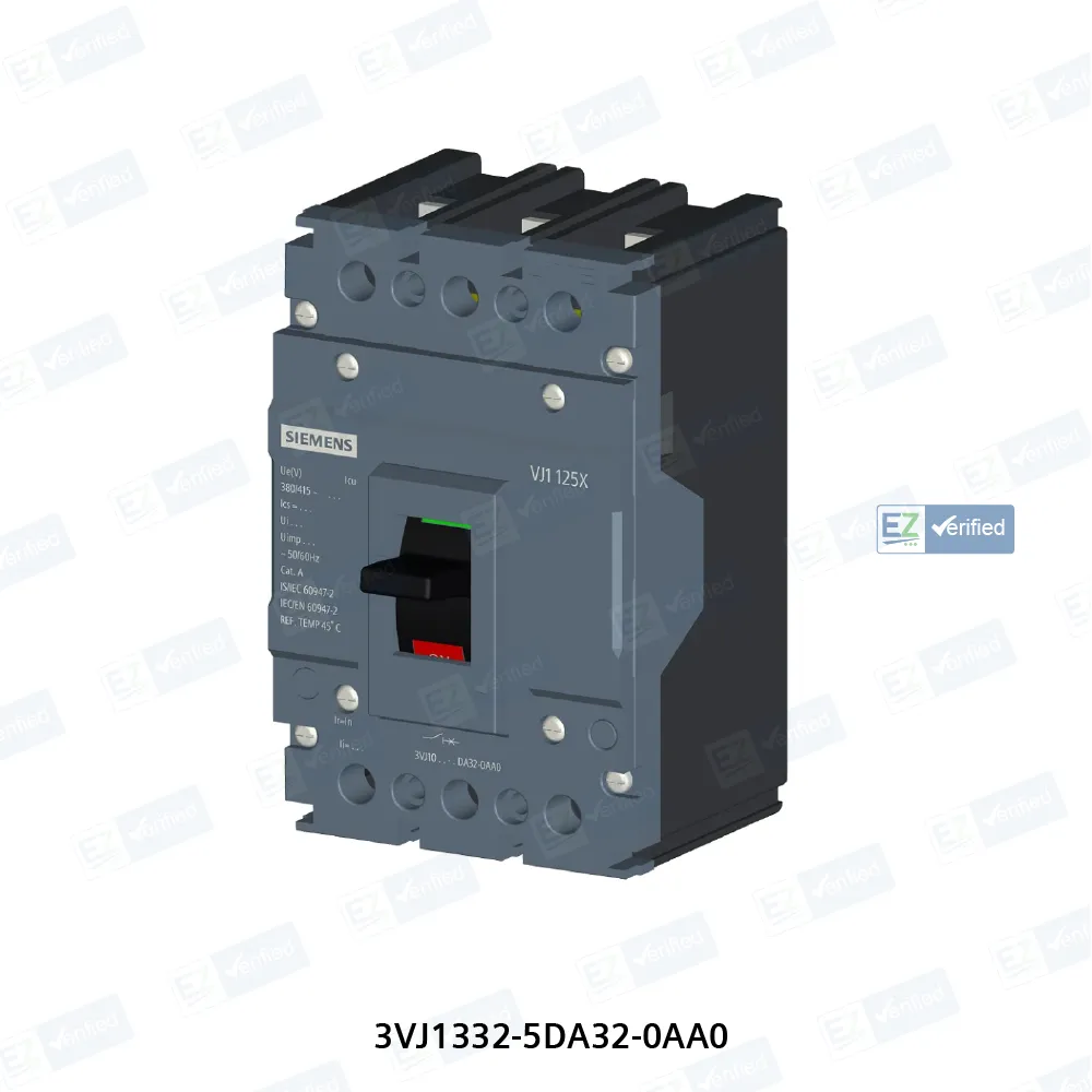 Siemens 3VJ1332-5DA32-0AA0 MCCB, 320 Amp, 3 Pole, 36 kA, MicroTrip/ETU