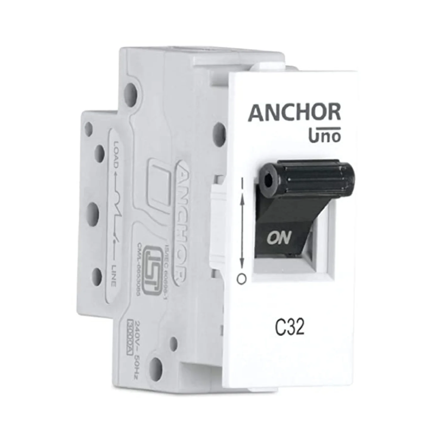 Anchor Uno Mini Modular MCB 16 A, 1 Pole, 3 KA, C-Curve