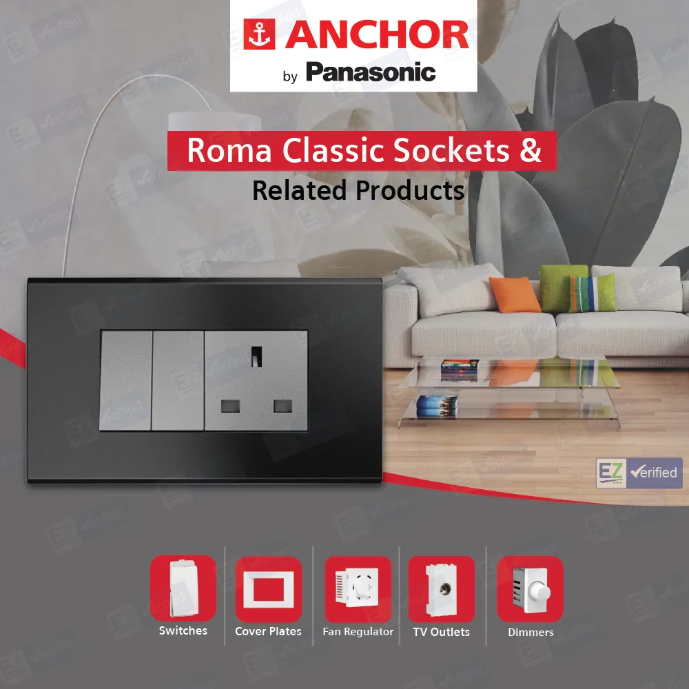 Buy Anchor Roma Classic 6/16 Amp 3 Pin Twin Socket Online at Best Price