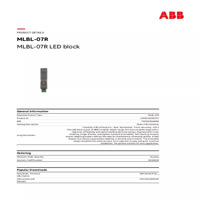 ABB Electrical Products Price List & Technical Data Sheet Catalogue ...