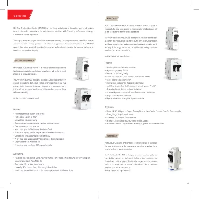 Download Anchor UNO MCB Catalogue PDF |Eleczo.com