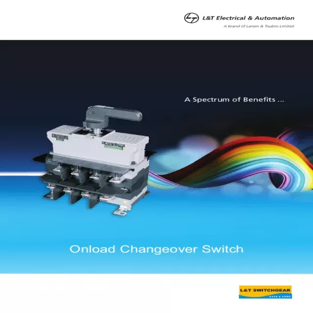Download L&T Switchgear Changeover Switch Catalogue PDF |Eleczo.com