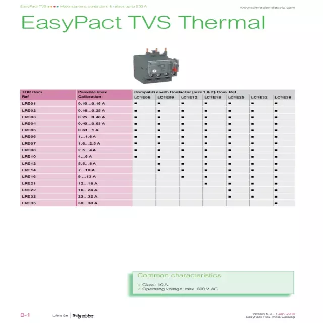 Download Schneider EasyPact TVS Overload Relay Catalogue PDF |Eleczo.com