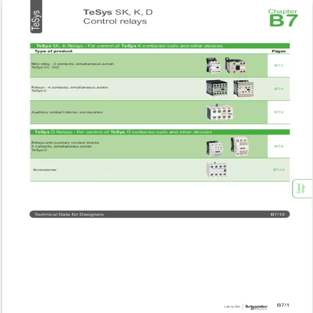Download Schneider Electric Tesys Control Relay Catalogue PDF |Eleczo.com
