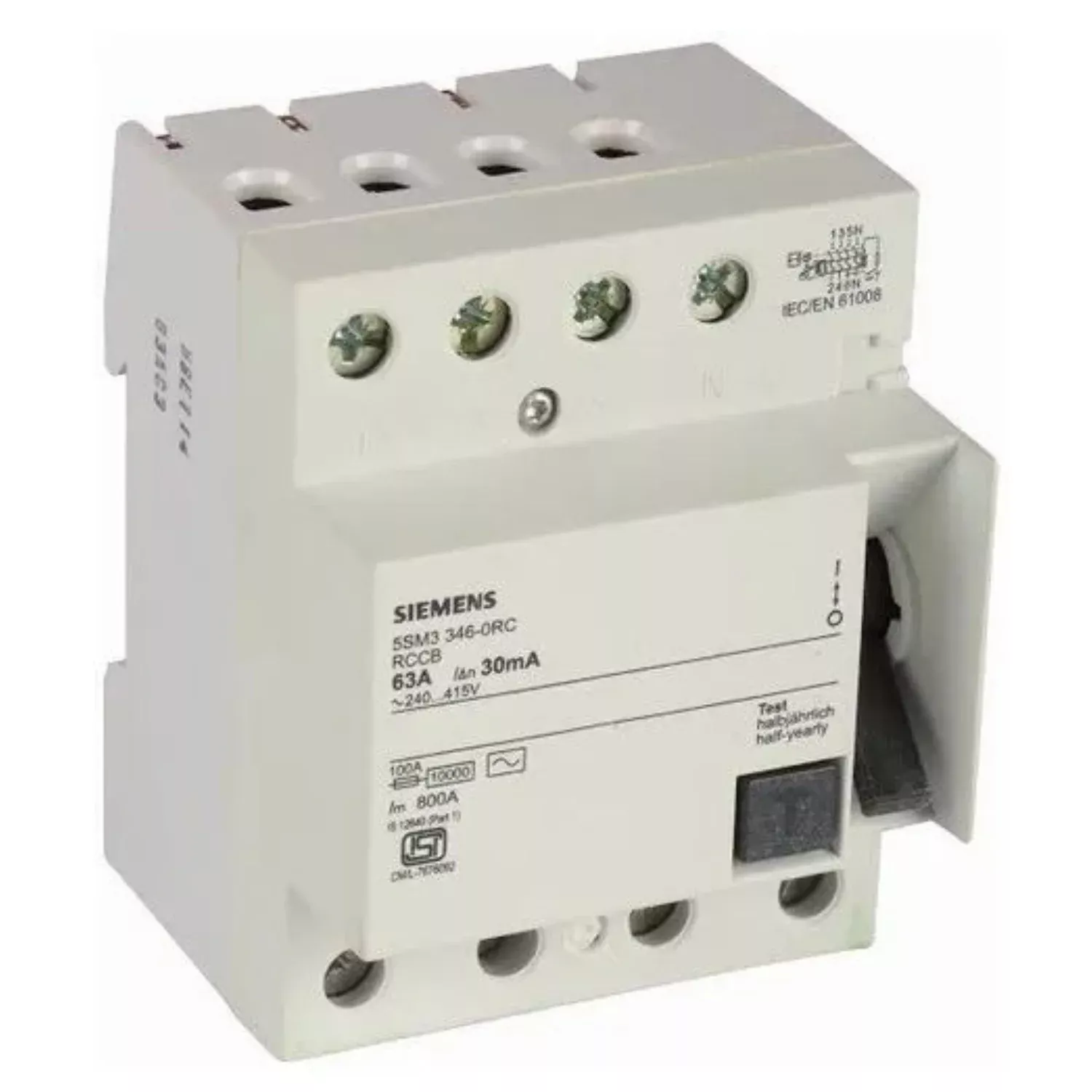 Siemens Betagard 5SM34480RC 100 Amp 100 mA 4 Pole RCCB