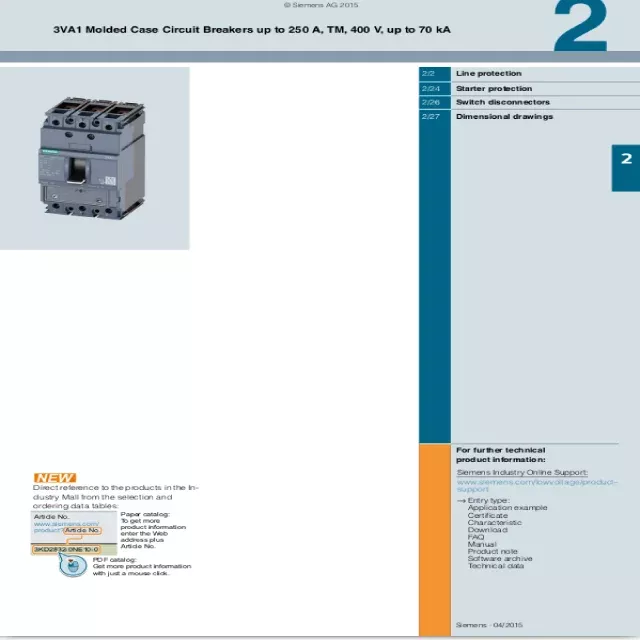 Download Siemens Sentron 3VA MCCB Catalogue PDF |Eleczo.com