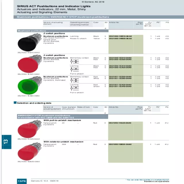 Download Siemens Push Button Catalogue PDF |Eleczo.com