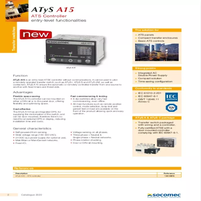 Socomec Switchgear Price List & Technical Data Sheet Catalogue |Eleczo.com