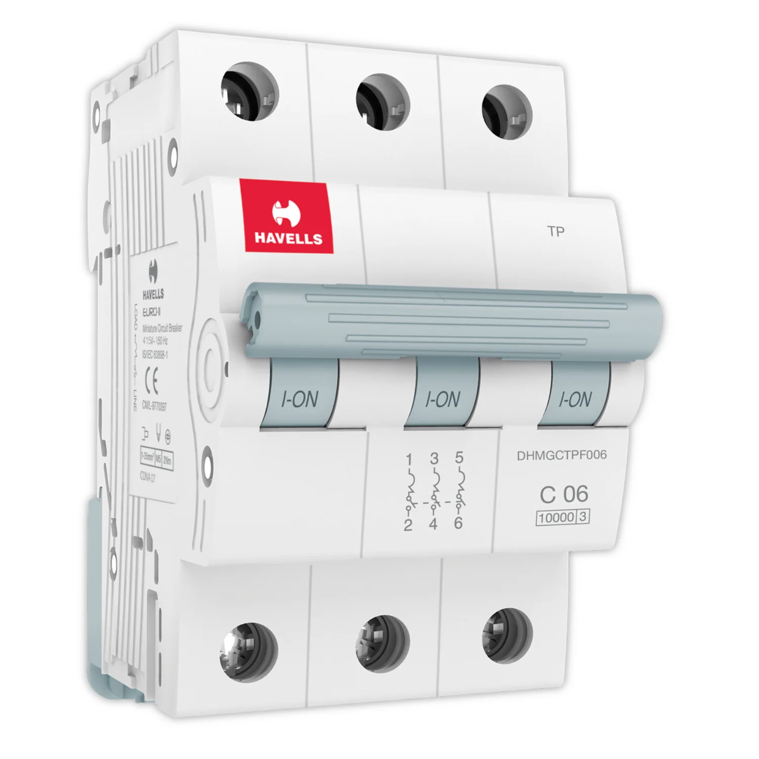 Buy Havells Euro II DHMGCTPF006 6 Amp 3 Pole MCB Online |Eleczo.com