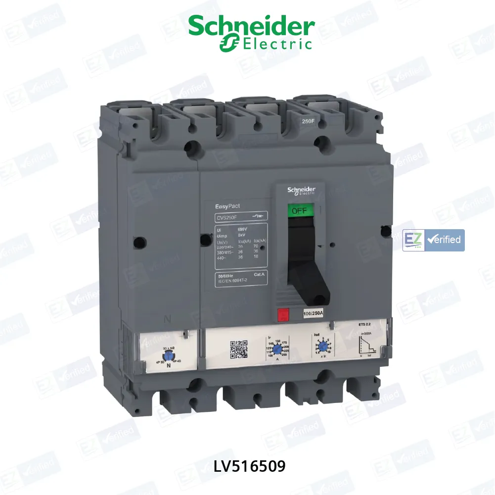 Schneider Electric EasyPact CVS160F MCCB 160 A, 4 Pole, 36 kA, Overload ...