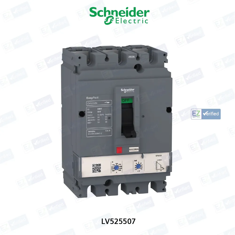Schneider Electric EasyPact CVS250N MCCB 250 A, 3 Pole, 50 kA, Overload ...