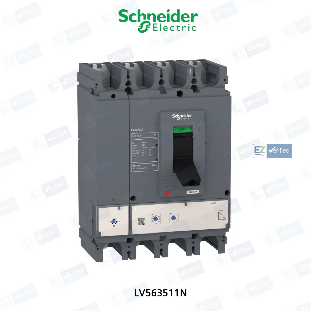 Schneider Electric Easypact CVS630N MCCB 630 A, 4 Pole, 50 kA, Overload ...