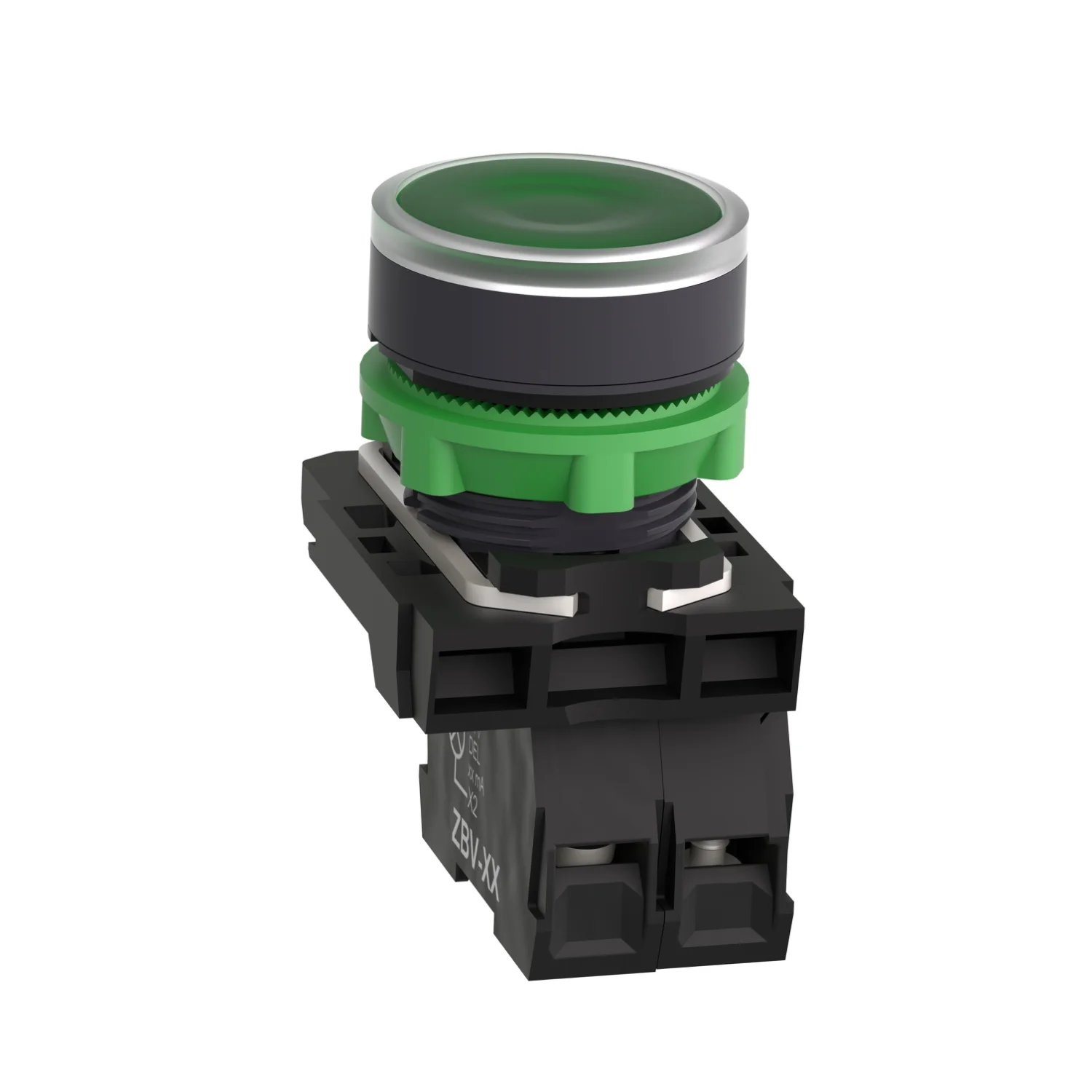 Buy Schneider Harmony XB5AW33M1N 230V AC Green Illuminated Push Button ...