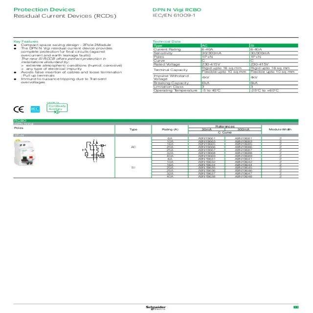 Download Schneider Electric RCBO Catalogue PDF |Eleczo.com