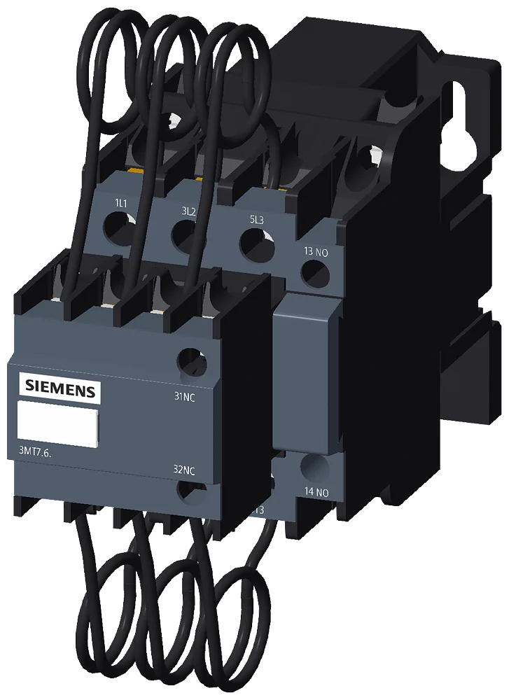 Siemens 3MT7 Capacitor Duty Contactor 25 kVAr, 1 NO + 1 NC, 220 V AC