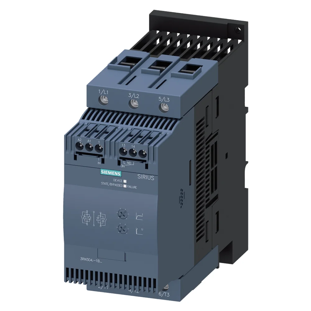 Siemens Sirius 3RW3 Soft Starter 80 A, 45 kW, Coil Voltage 110-230 V AC ...