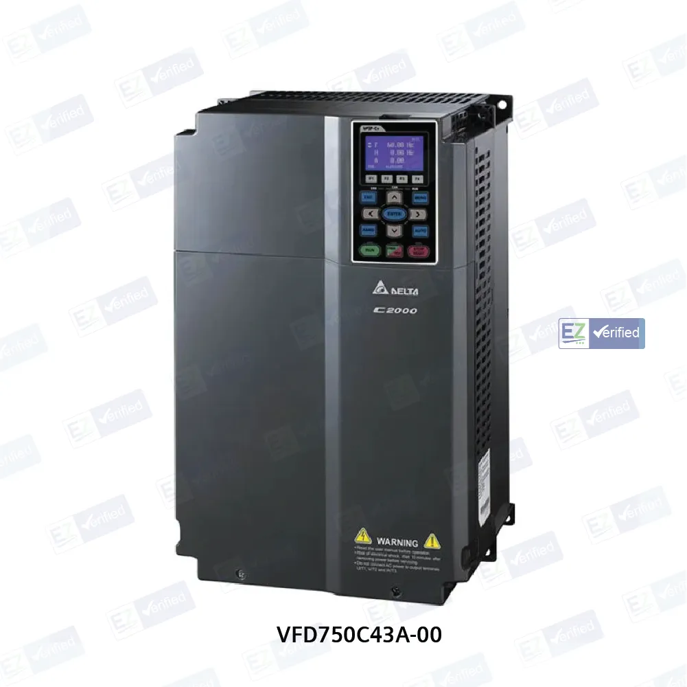 Delta C2000 VFD750C43A-00, 75 kW / 100 HP VFD AC Drive, 3 Phase, 460 VAC
