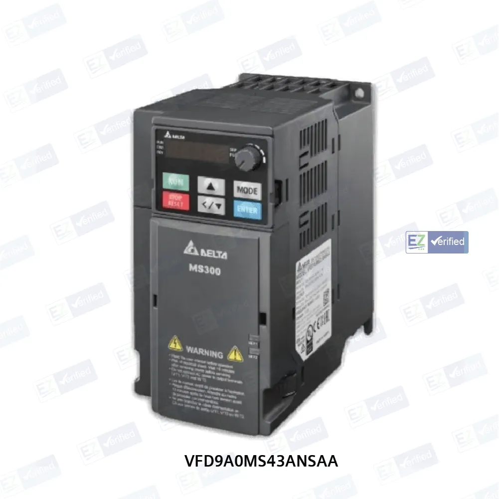 Delta MS 300 VFD9A0MS43ANSAA, 4 kW / 5 HP VFD AC Drive, 3 Phase, 460 VAC