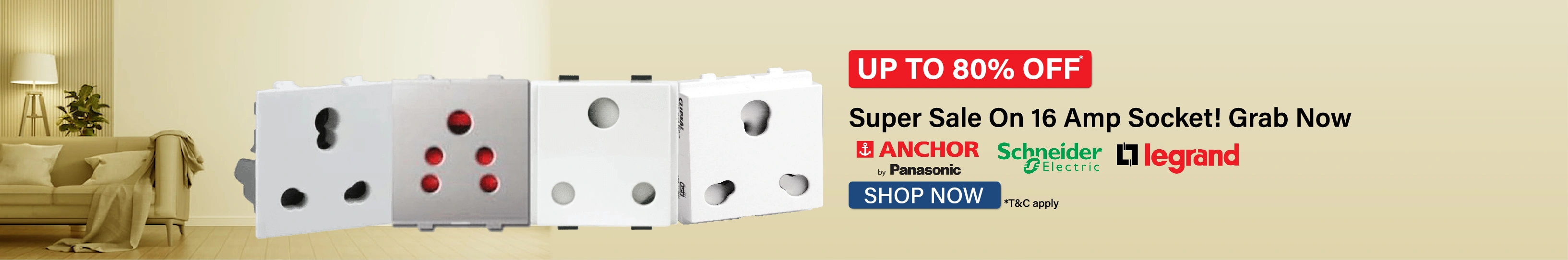 Buy 16 Amp Socket Online at Discount Price in India |Eleczo.com