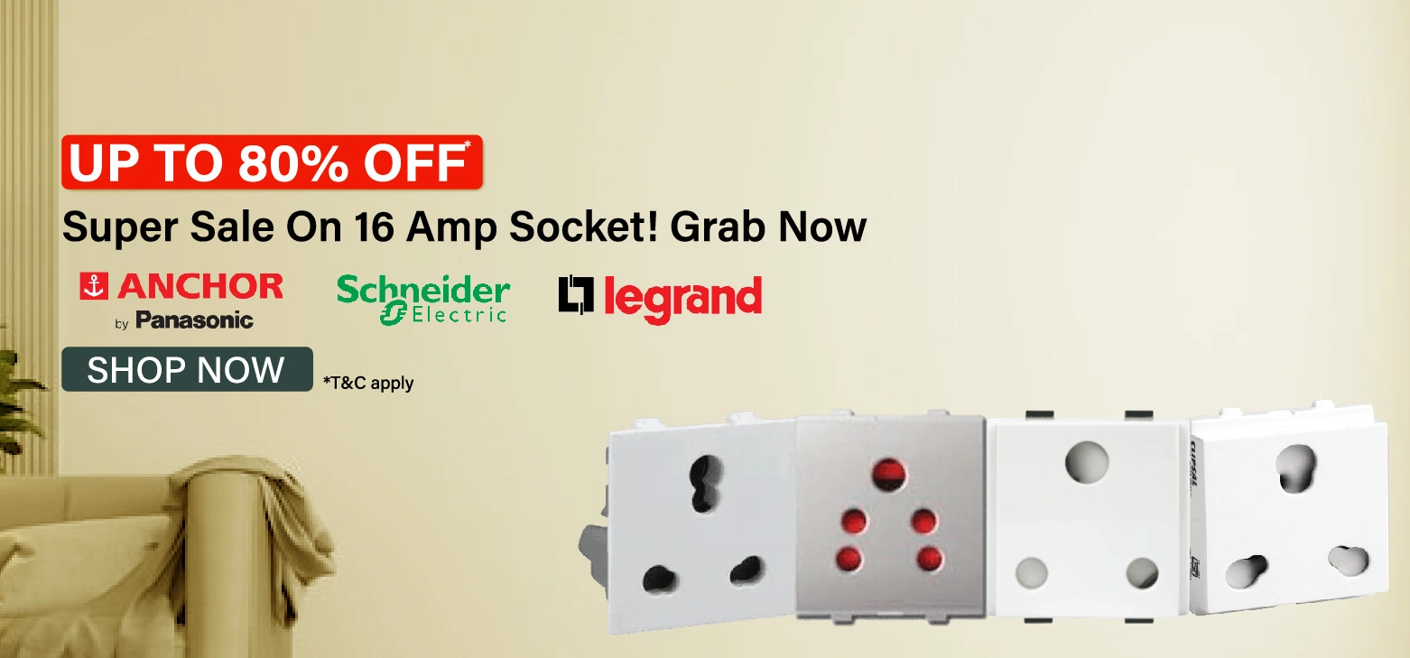 Buy 16 Amp Socket Online at Discount Price in India |Eleczo.com