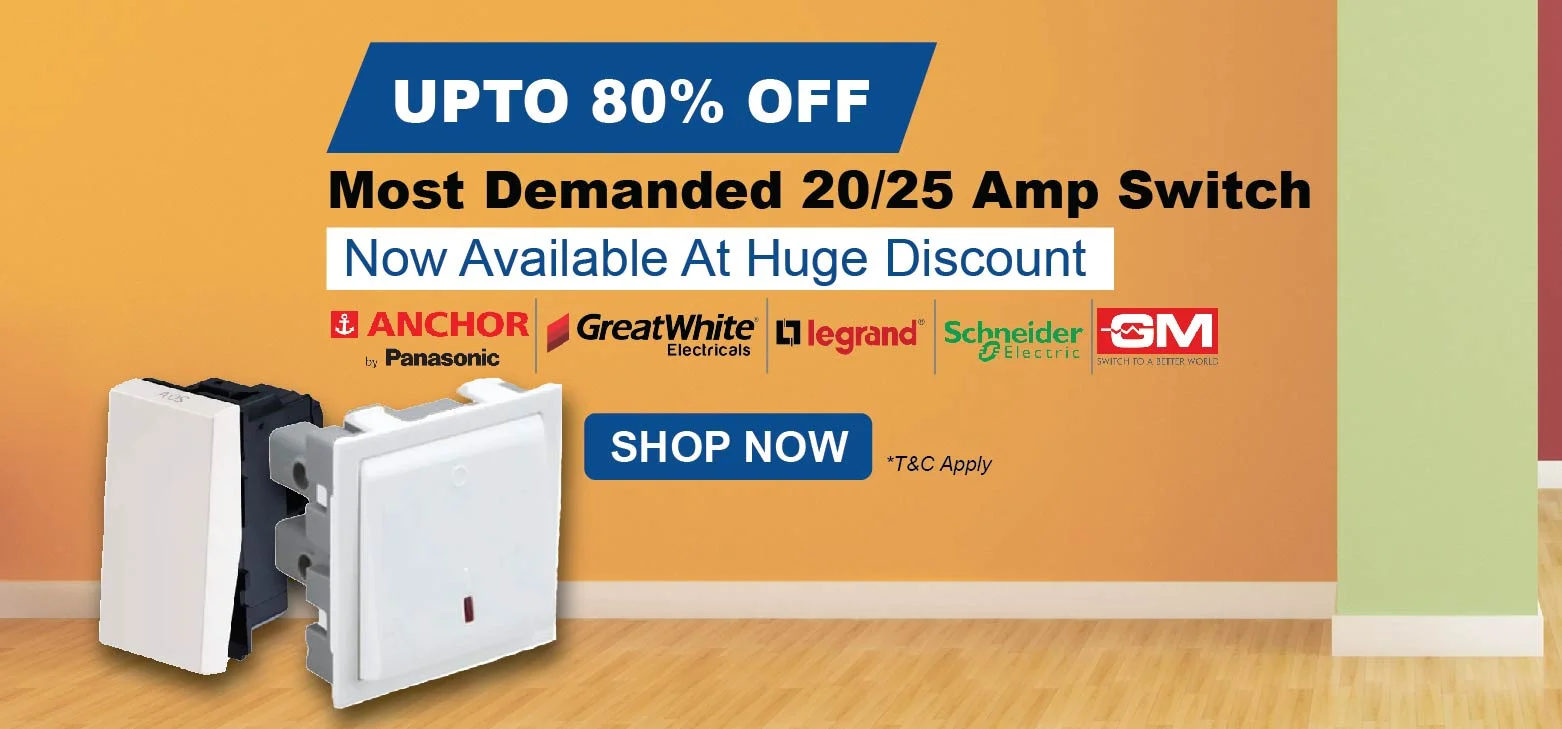 Buy 20/25 Amp Switches Online at Deal Price in India |Eleczo.com