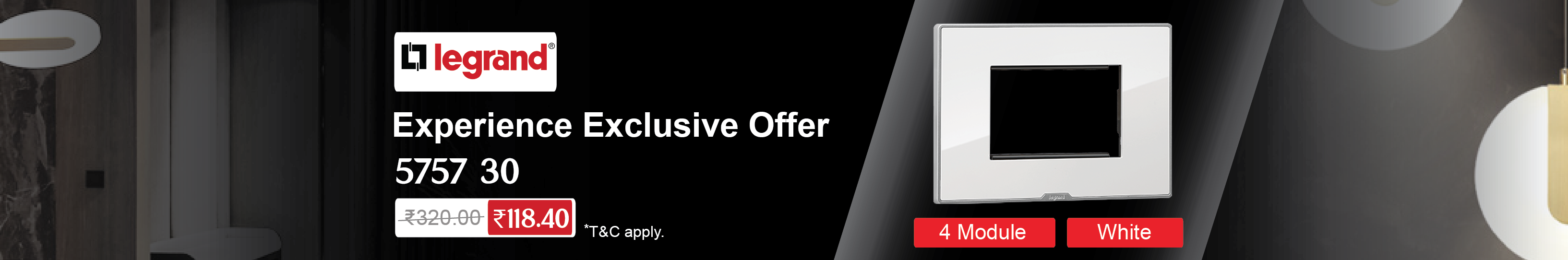 Buy 4 Module Cover Plate Online at Lowest Price |Eleczo.com