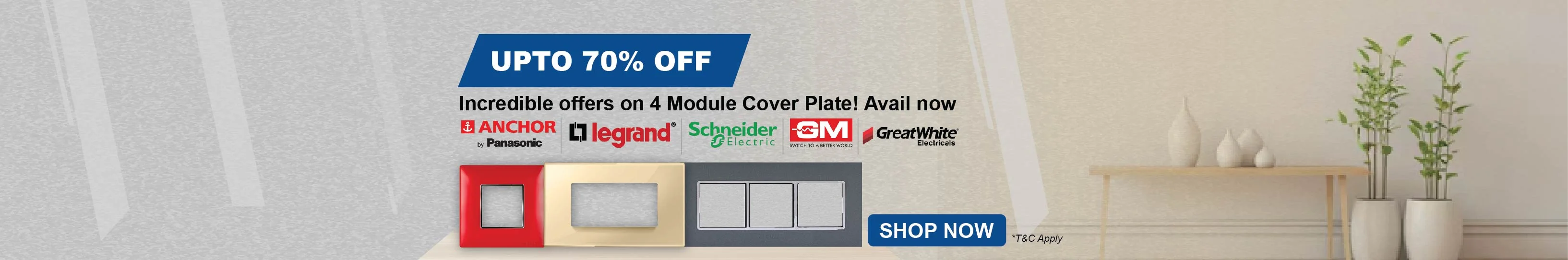 Buy 4 Module Cover Plate Online at Lowest Price |Eleczo.com