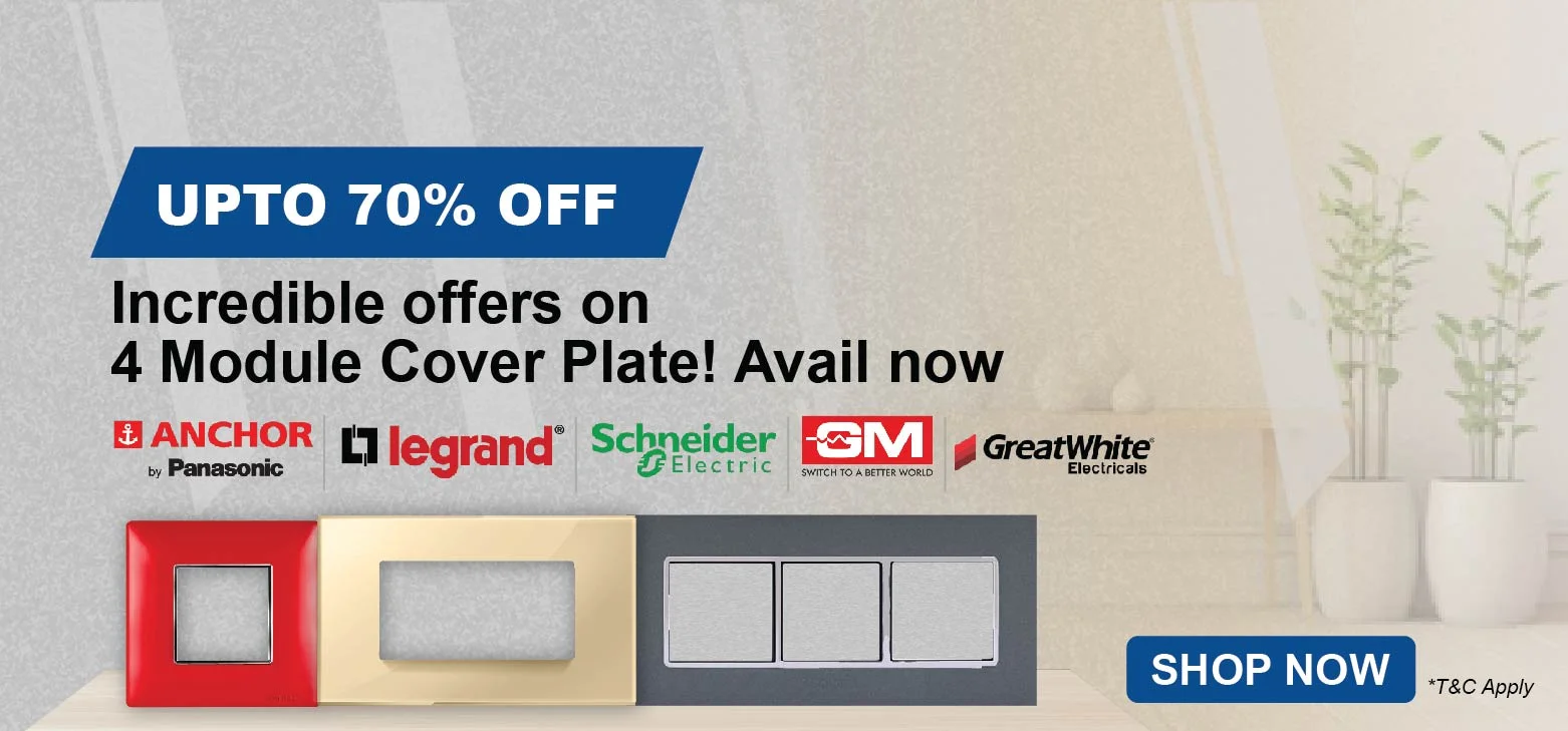 Buy 4 Module Cover Plate Online at Lowest Price |Eleczo.com