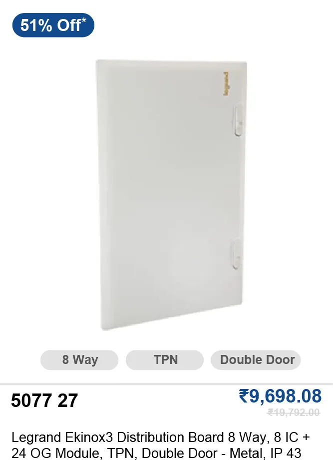 Buy 8 Way TPN Distribution Board Online at Special Price |Eleczo.com