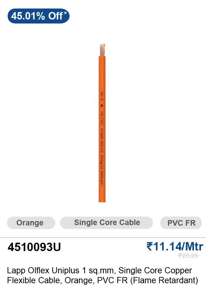 Buy 1 Sq Mm Cable Online at Lowest Price in India |Eleczo.com