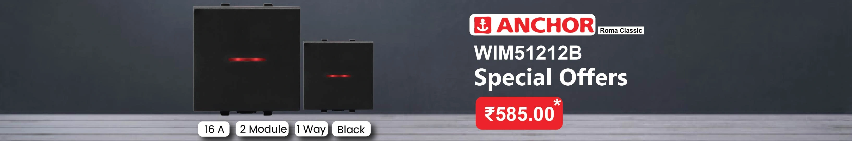 Buy Anchor 16 Amp Switches Online at Best Price in India |Eleczo.com